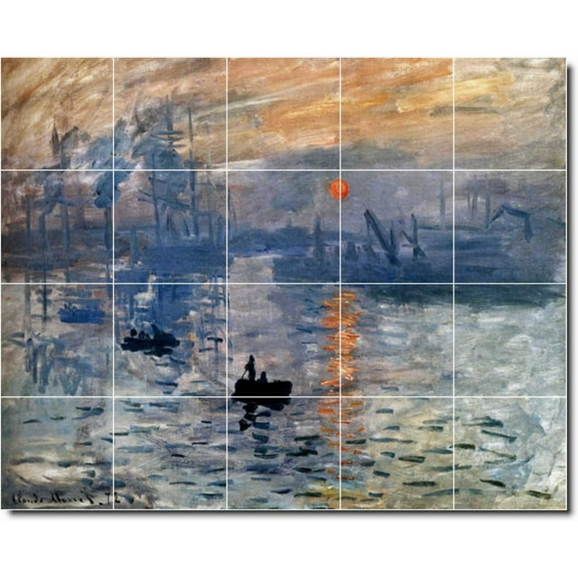 Ceramic Tile Mural-Claude Monet Waterfront Painting 113. 60" w x 48" h ...