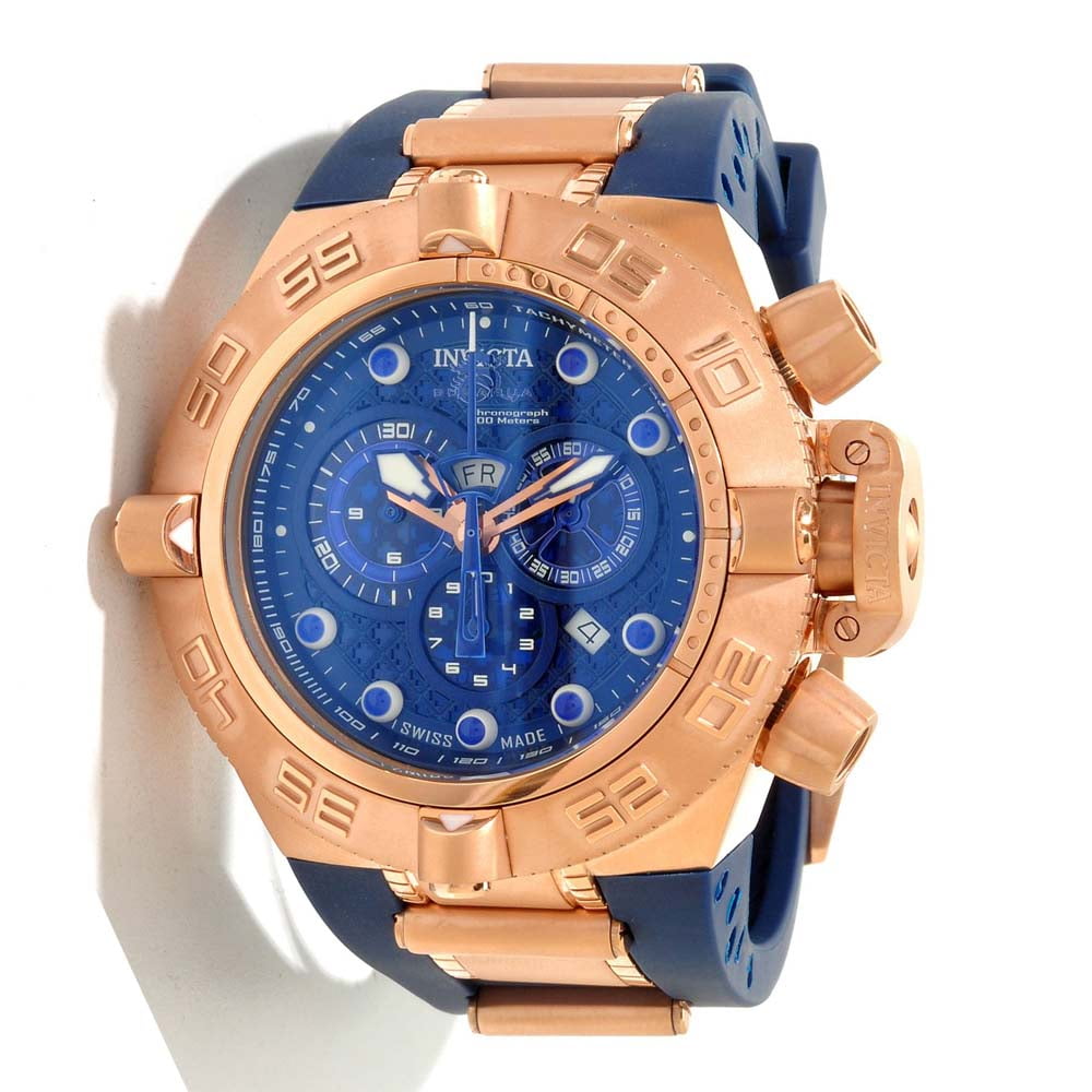 Invicta Men's 11799 Subaqua Noma IV Blue Dial Blue Rubber Strap Rose ...