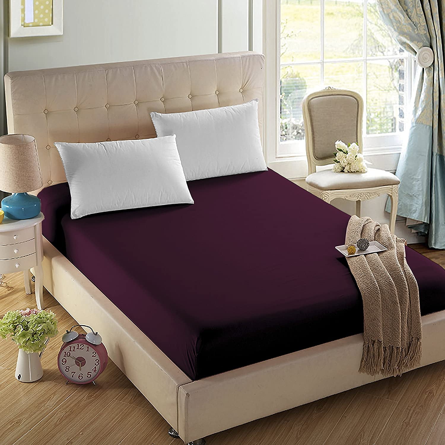 4U'LIFE Single Fitted Bedding Sheet, Double Brushed Micofiber, Ultra ...