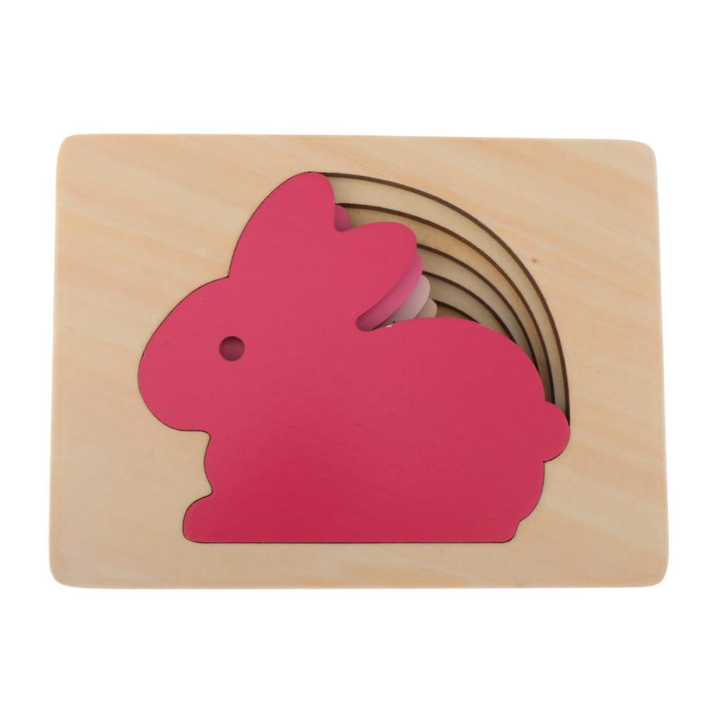 Early Education Jigsaw Puzzles Animal Shaped Bright Color Smoothly Hand ...