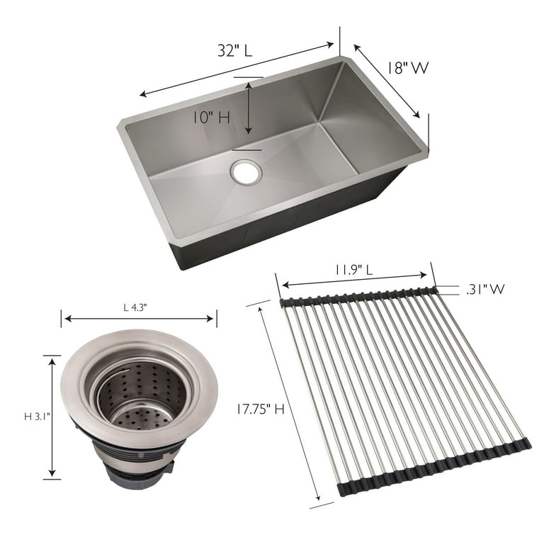 Single Kitchen Sink Dimensions