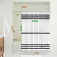 Modern Black And White Striped Shower Curtain With Tassel Waterproof