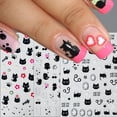 3PCS 5D Embossed Nail Art Stickers Cute Colorful Flower Nail Decals ...