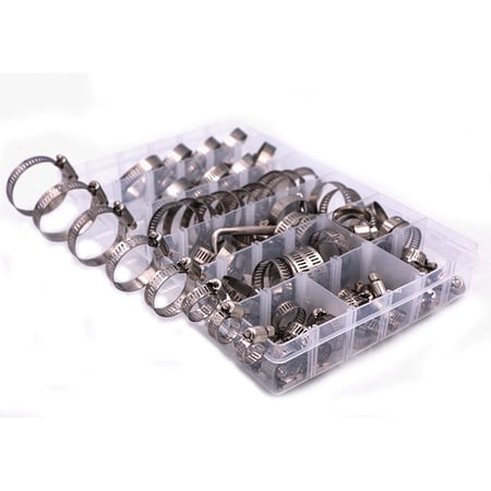 Small Hose Clips Assorted - Adjustable 8-44mm, Stainless Steel Pipe ...