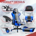 Devoko Blue Ergonomic Gaming Chair, High Back Office, Adjustable Height ...