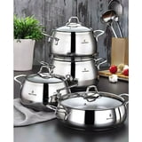 Venus Stainless Steel Deep Stock Pot with Glass Lid 4-qt. (3.8 L) Soup ...