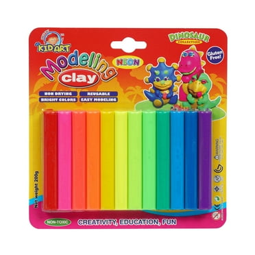 Eucatus Soft Non-Toxic Colored Modeling Clay Sticks, 12 Pack Set ...