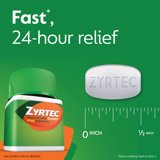 Zyrtec 24 Hour Allergy Relief Antihistamine OTC Medicine Tablets, 10 mg ...