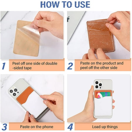 Sublimation Blank Phone Wallet, PU Leather Card Holder DIY Blanks Stick ...