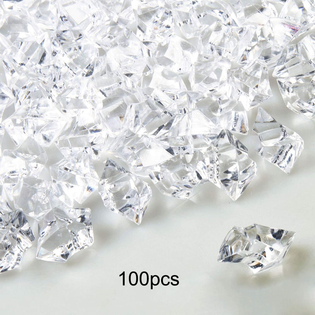 Sugeryy 100pcs Clear Fake Crushed Ice Rocks Ice Cubes Acrylic Vase ...