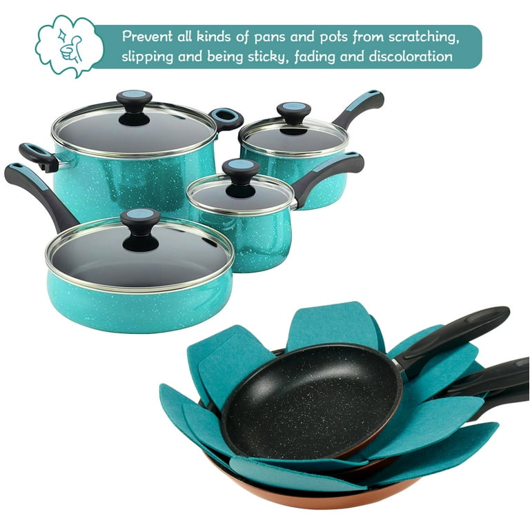 Pots And Pans Organizer Pot Pan Protectors Set Of 12 - 4 Sizes Felt ...