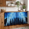 Black Wolf Silhouette Cabinet Curtain 32"Wx55"L, Dustproof Pantry Door ...