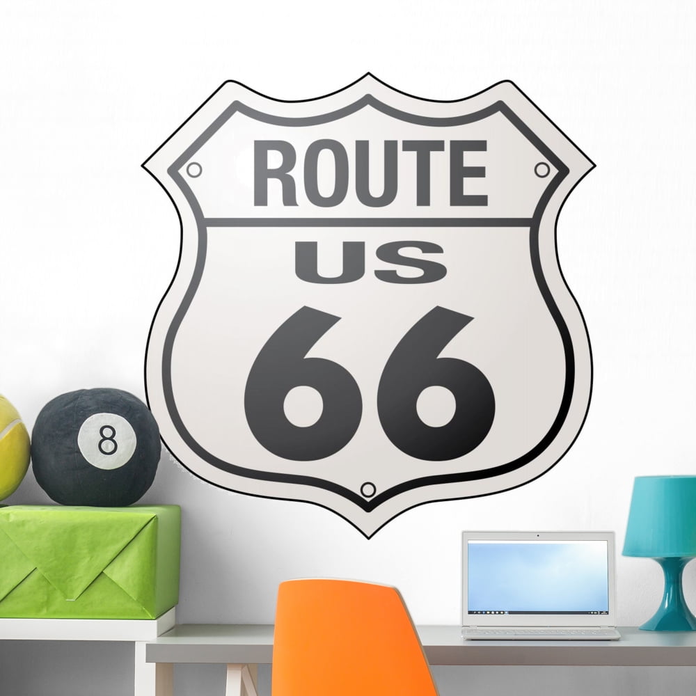 Historic Route 66 Sign Wall Mural by Wallmonkeys Peel and Stick Graphic ...