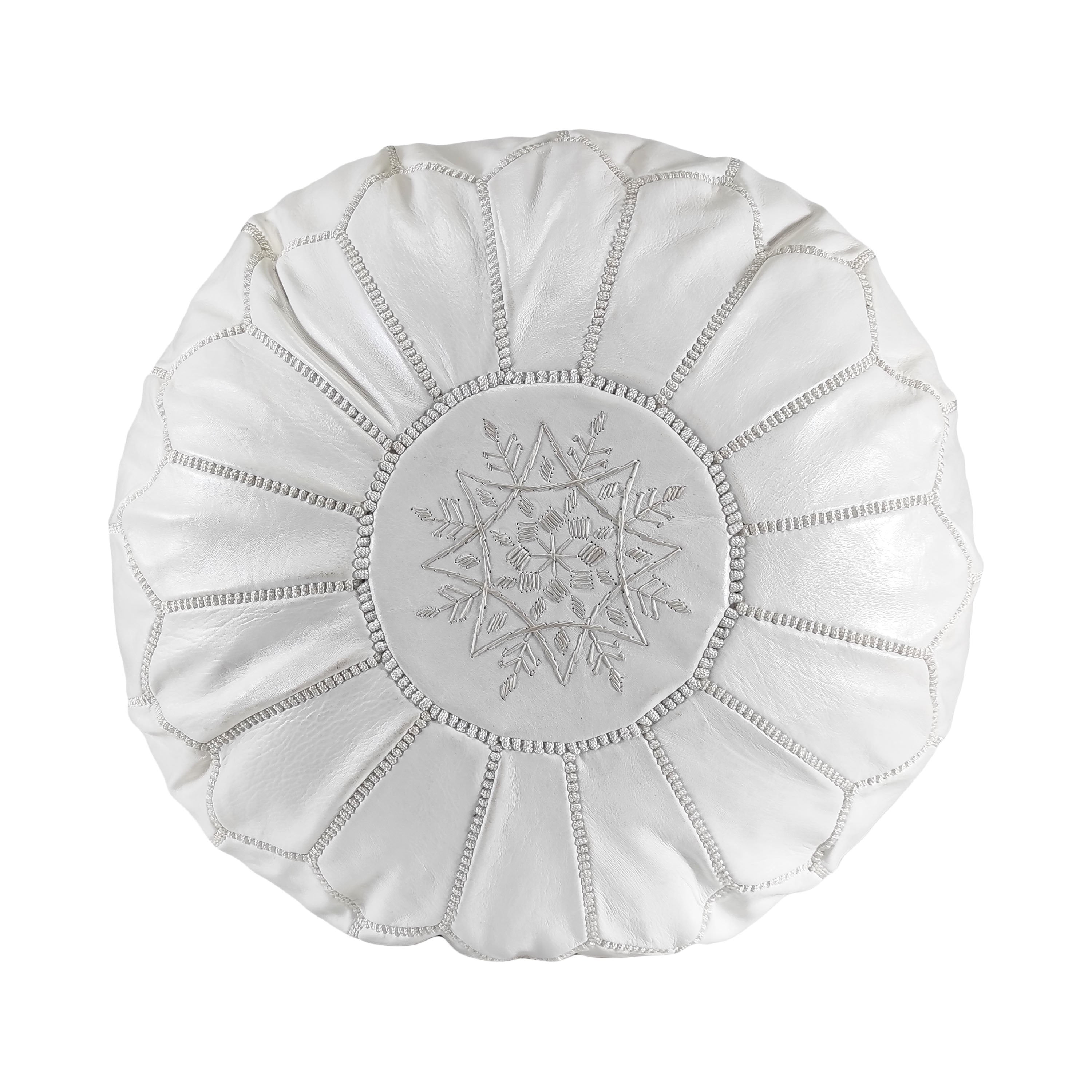 Stuffed Handmade Moroccan Genuine Leather Ottoman - Walmart.com