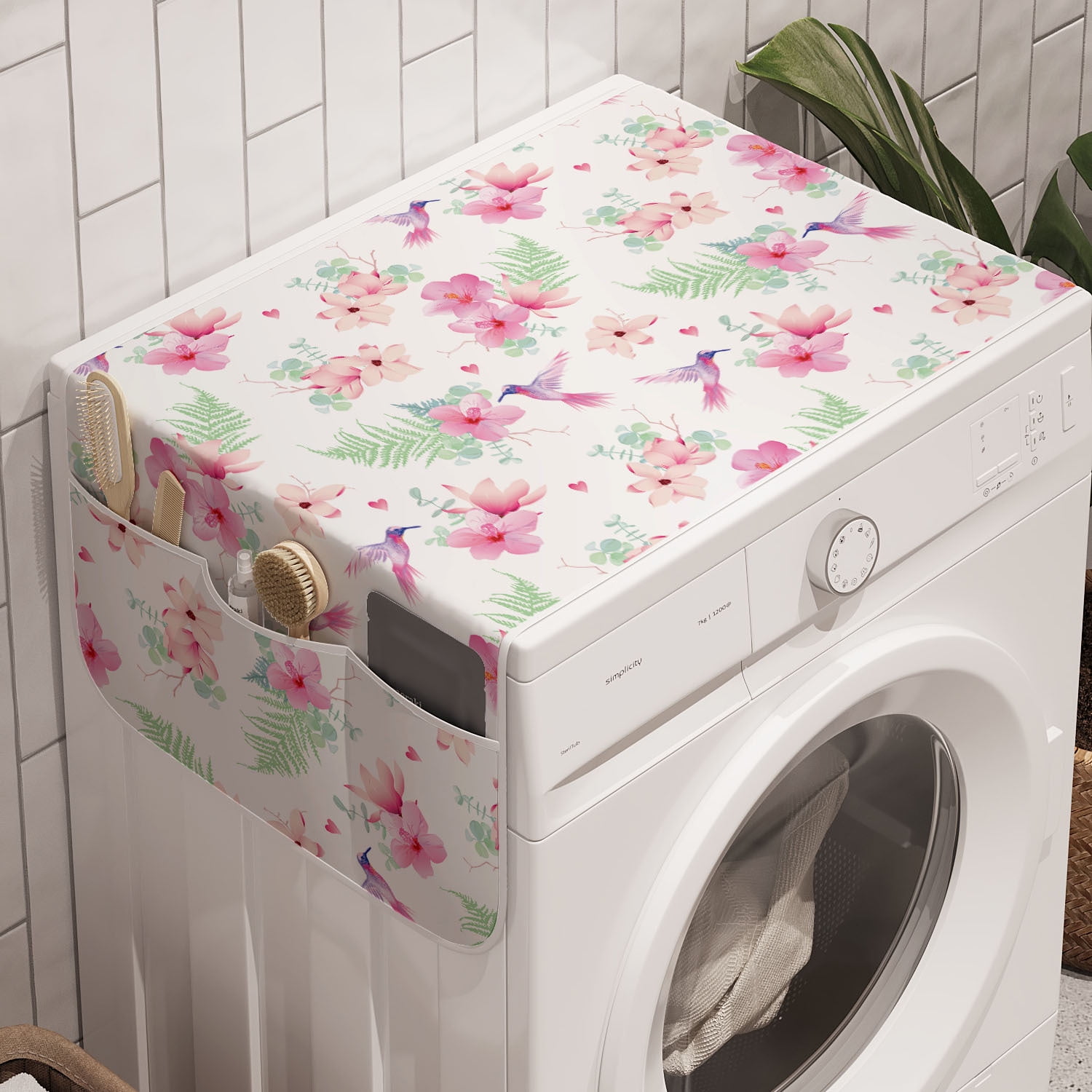 Floral Washing Machine Organizer, Flappy Hummingbirds Flying over ...