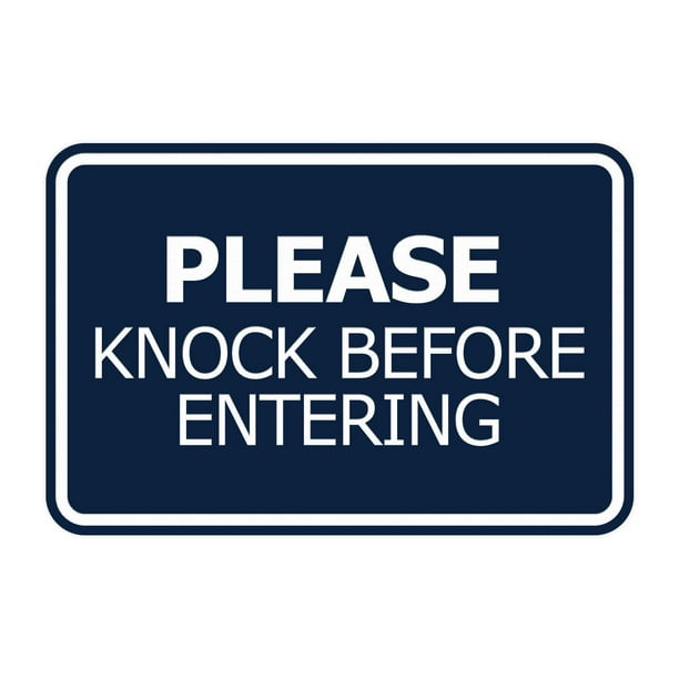 Signs ByLITA Classic Framed Please Knock Before Entering Sign (Navy ...