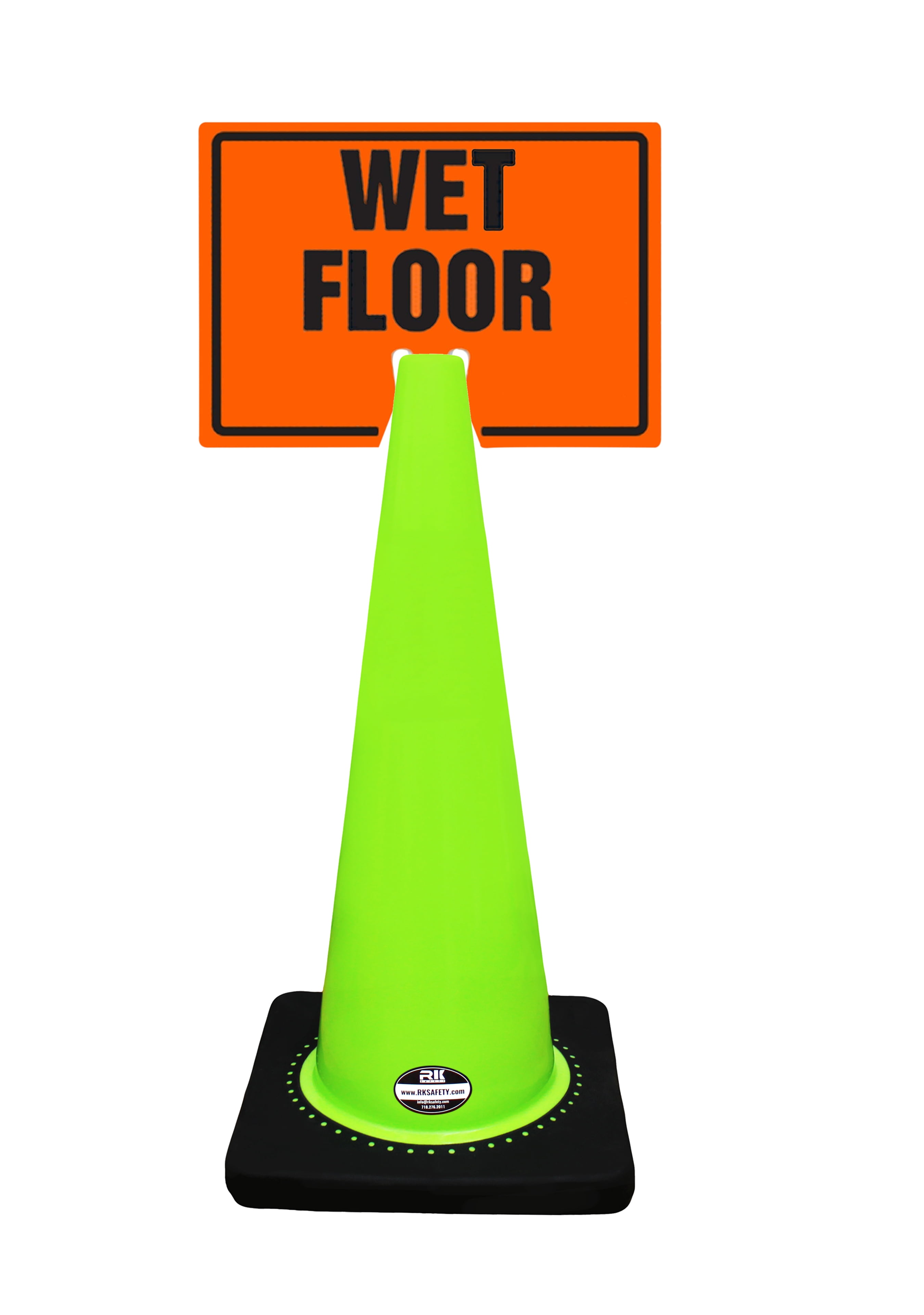 RK-Safety 28" Lime Cone, Black base without Reflective Tape, Plus Cone ...