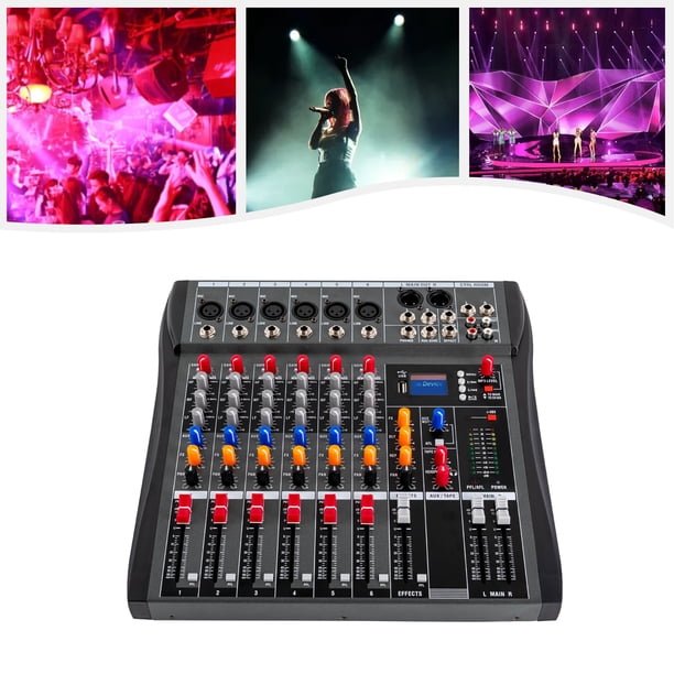 DENEST Professional Mixer Sound Board Console 6 Channel Desk System ...