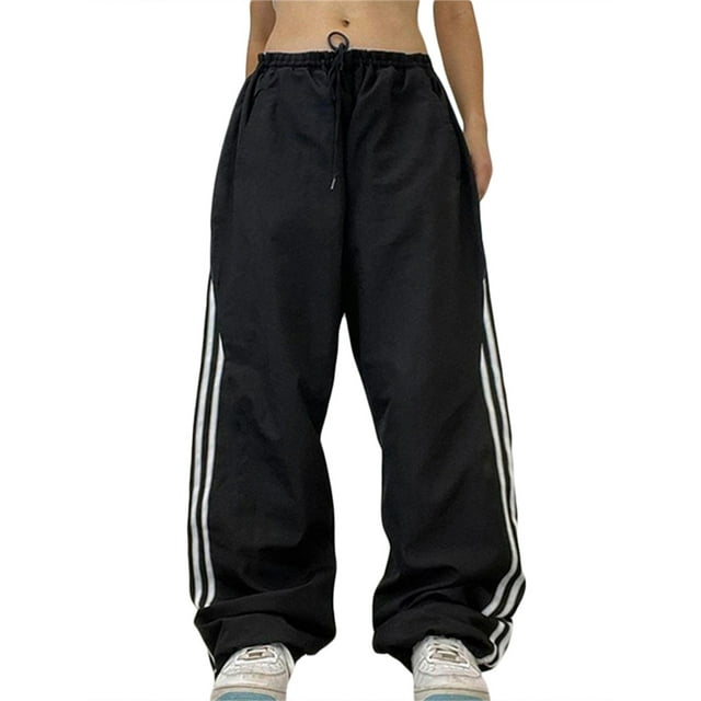 SAYOO Women Baggy Hip Hop Pants 90s Athletic Graphic Drawstring Loose Jogger Cinch Bottom ...