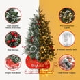 3FT Pre Lit Fiber Optic Artificial Sleigh Ride Base Christmas Tree with ...