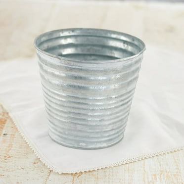 Galvanized Tin Round Container -8"X3.5" - Walmart.com