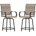 POTEBAN Outdoor High Back Patio Swivel Bar Stools, 360° Swivel, Set of ...