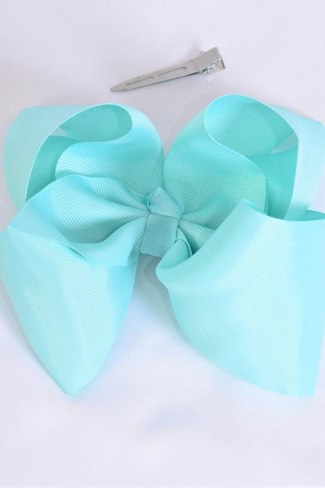 Hair Bow Extra Jumbo Cheer Type Bow Aqua Grosgrain Bow-tie/DZ-Assorted ...