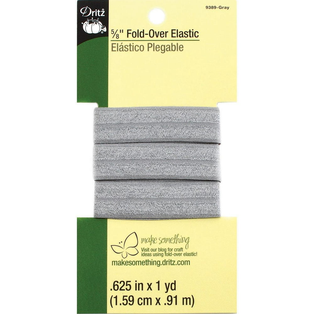 Fold-Over Elastic 5/8"X1yd-Gray - Walmart.com - Walmart.com