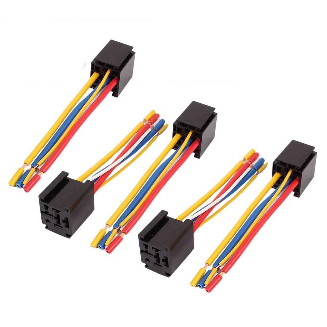 DC 12V/24V 80A 5-Pin Wire Relay Socket Harness Connector 5pcs for Car ...
