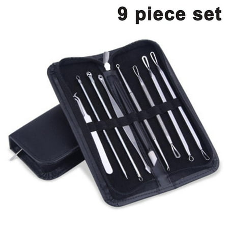 Blackhead Remover Pimple Extractor Tool, 9 Pieces, Stainless Steel ...