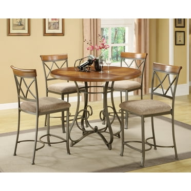 Powell 5 Piece Hamilton Dining Set, Cherry (Table and 4 Dining Chairs ...