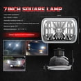 7x6" Square Diamond Cut Real Glass Lens Headlight Lamps Housing Fit ...