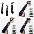1pc/3pcs Business Neckties for Ladies Unisex Black Necktie Clip Closure ...