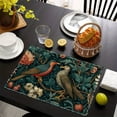 4pcs, Bird and plant elements Pattern placemats, fashion print pattern ...
