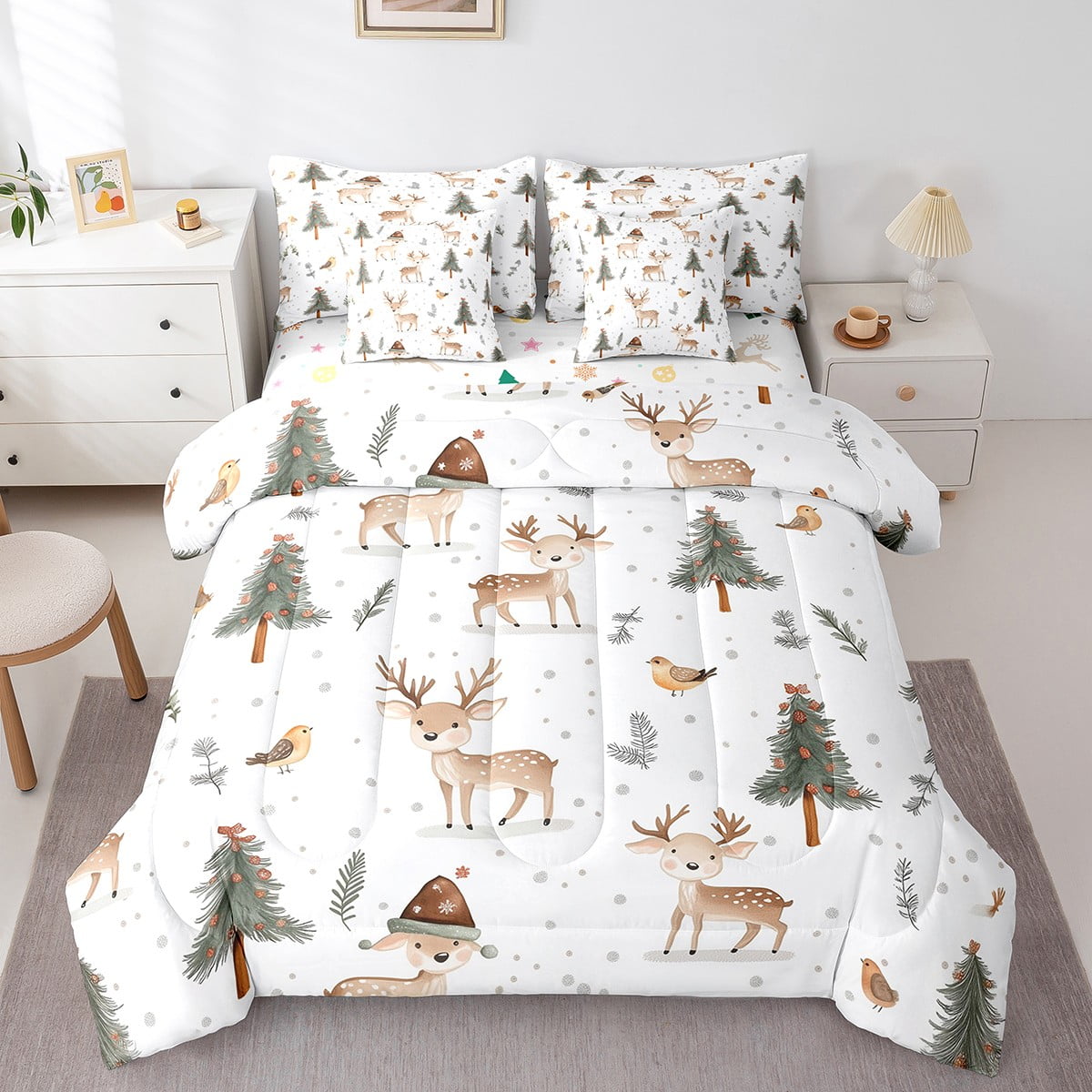 Click here for Yst 7 Piece Christmas Tree Bedding Set Queen Size... prices