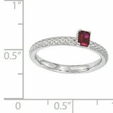 Created Ruby Sterling Silver Single-Stone Ring - Walmart.com