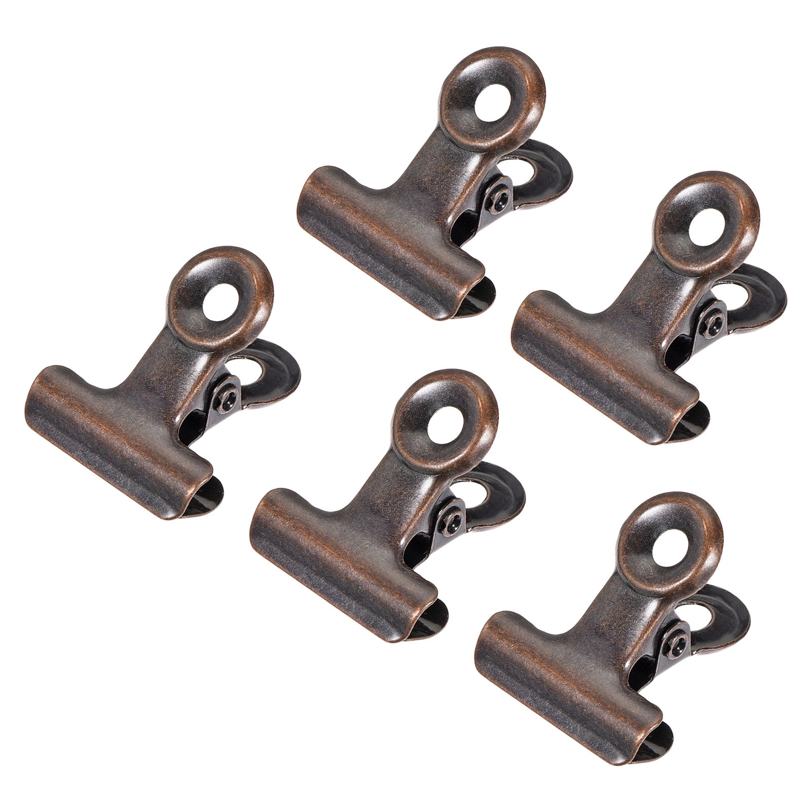 Uxcell Metal Hinge Clip Clamp 22mm Small Binder Clips Red Bronze, 40 ...