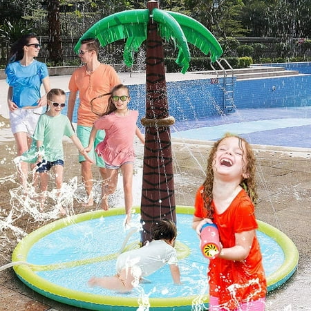 Splash Pad, 71 Inches Outdoor Water Play Sprinklers Summer Sprinkle ...