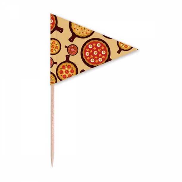 Pizza Italy Tomato Foods Peppers Toothpick Triangle Cupcake Toppers ...