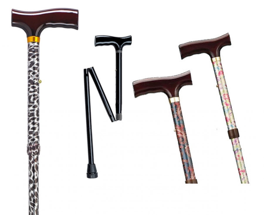 Drive Medical Lightweight Adjustable Folding Cane with T Handle, Big ...