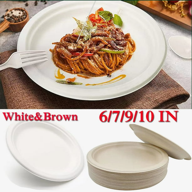Disposable Paper Plates Sugarcane Fiber Plate Biodegradable Sugar fiber ...