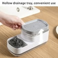 Meggemo Kitchen Soap Dispenser with Sponge Scrubber Press Type Liquid ...