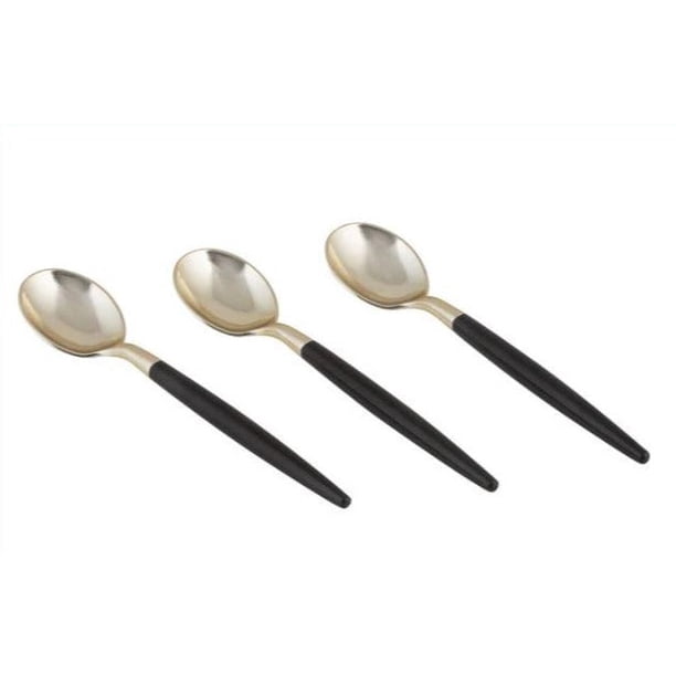 Black and Gold Plastic Mini Spoons | 20 Spoons - Walmart.ca