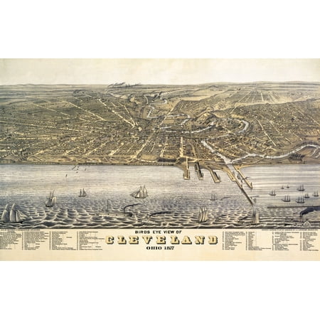 Cleveland, 1877. /Npanoramic View Of Cleveland From Lake Eerie ...