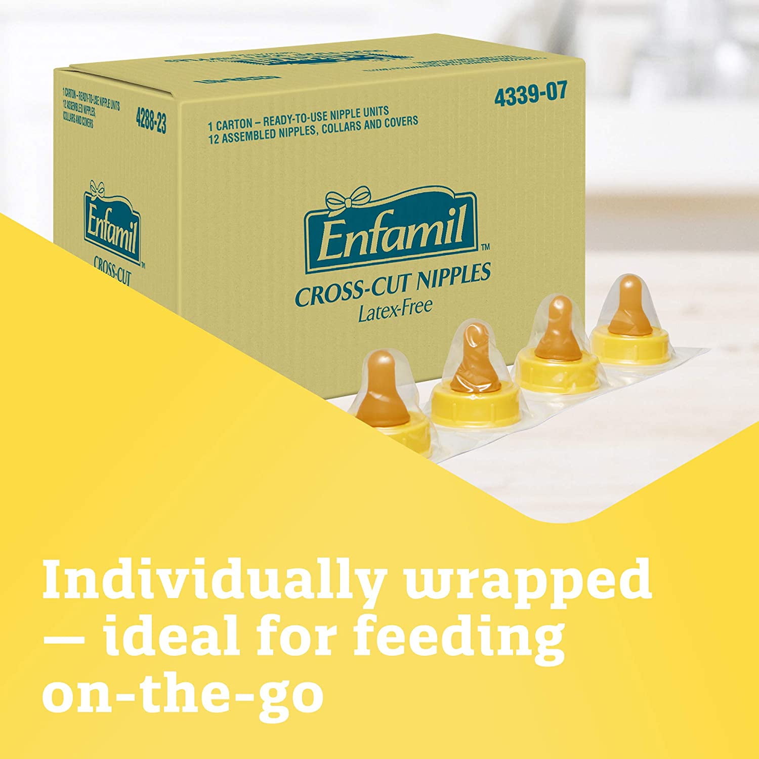 Buy Enfamil Standard-Flow Cross-Cut Nipple, Latex Free, Ready to Use ...