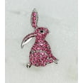 Faship Pink Rhinestone Crystal Bunny Rabbit Pin Brooch for Easter ...