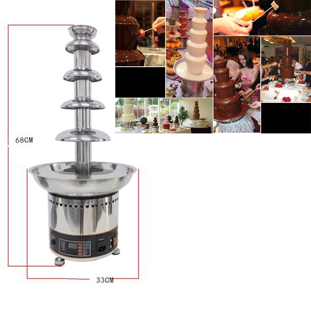 Techtongda 5 Layers Chocolate Fountain Machine Waterfall Melting ...