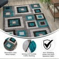 Gideon Collection Beautiful Pile Carpet, 6' x 9' Geometric Turquoise ...