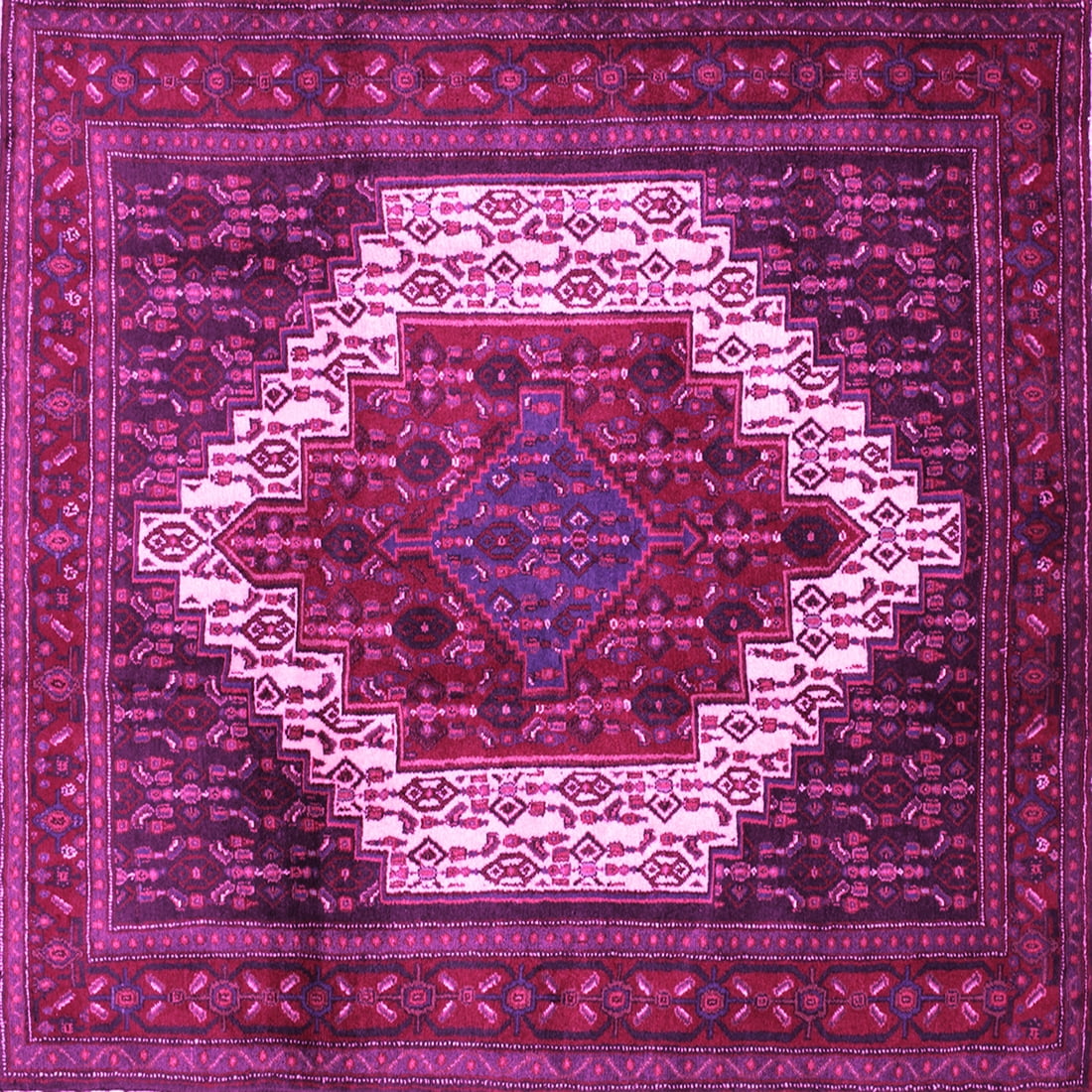 Ahgly Company Indoor Square Persian Pink Traditional Area Rugs, 6 ...