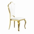 Modern Upholstered Dining Chairs Set of 2, Gold Metal Frame and High ...